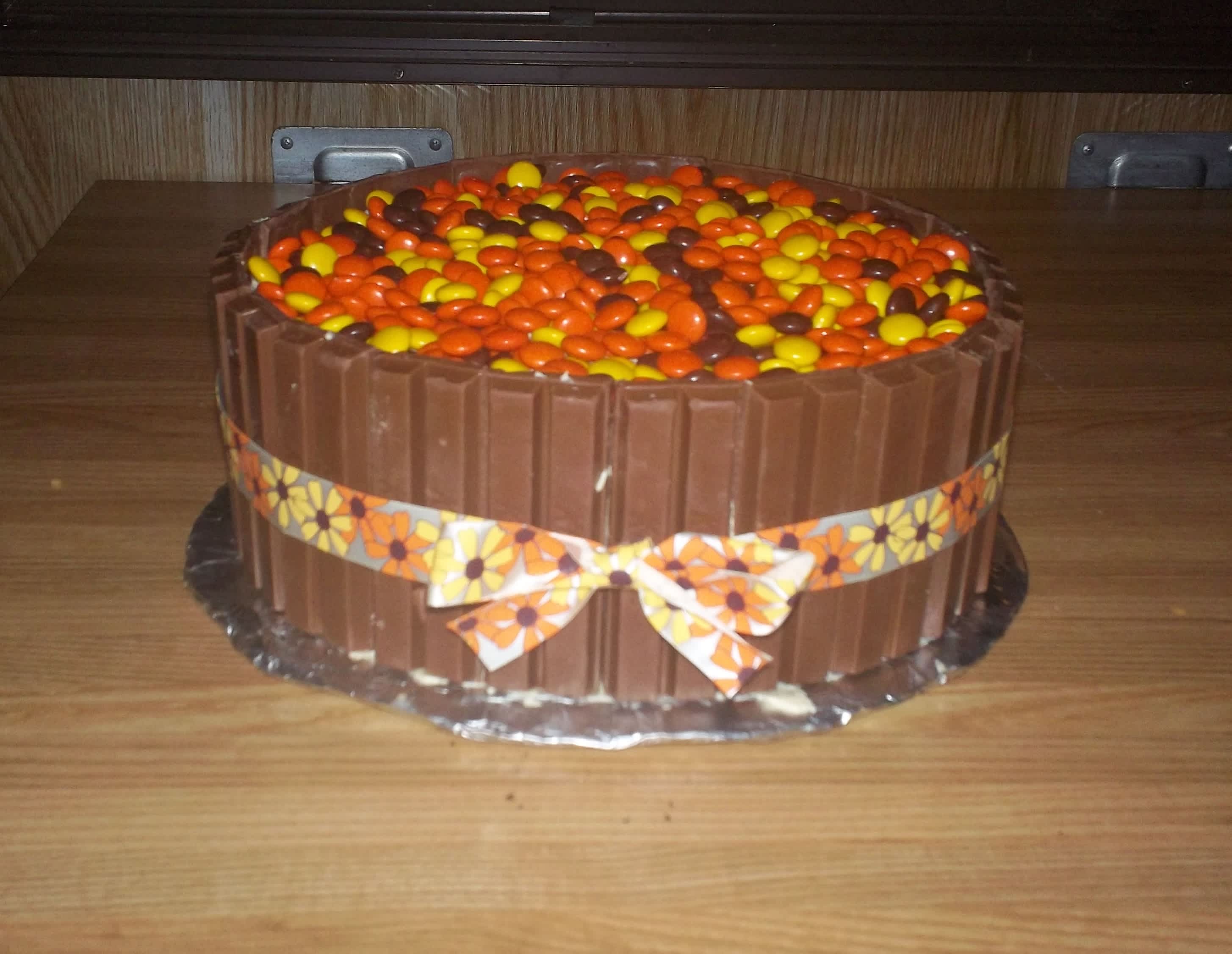 Autumn Kit Kat Layer Cake (W/ Reeses Pieces) Recipe - Food.com