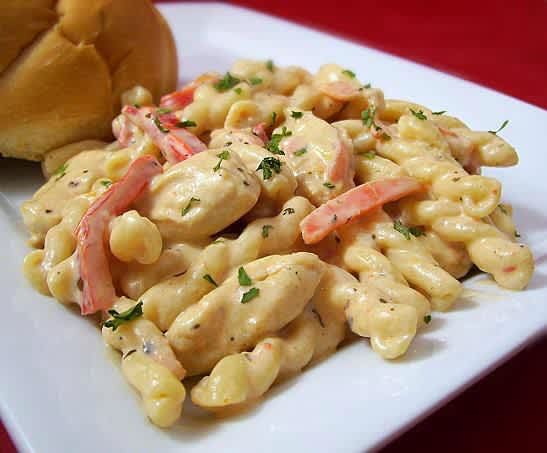 Gemelli With Chicken and Vegetables in Tomato-Basil Cream Sauce Recipe ...