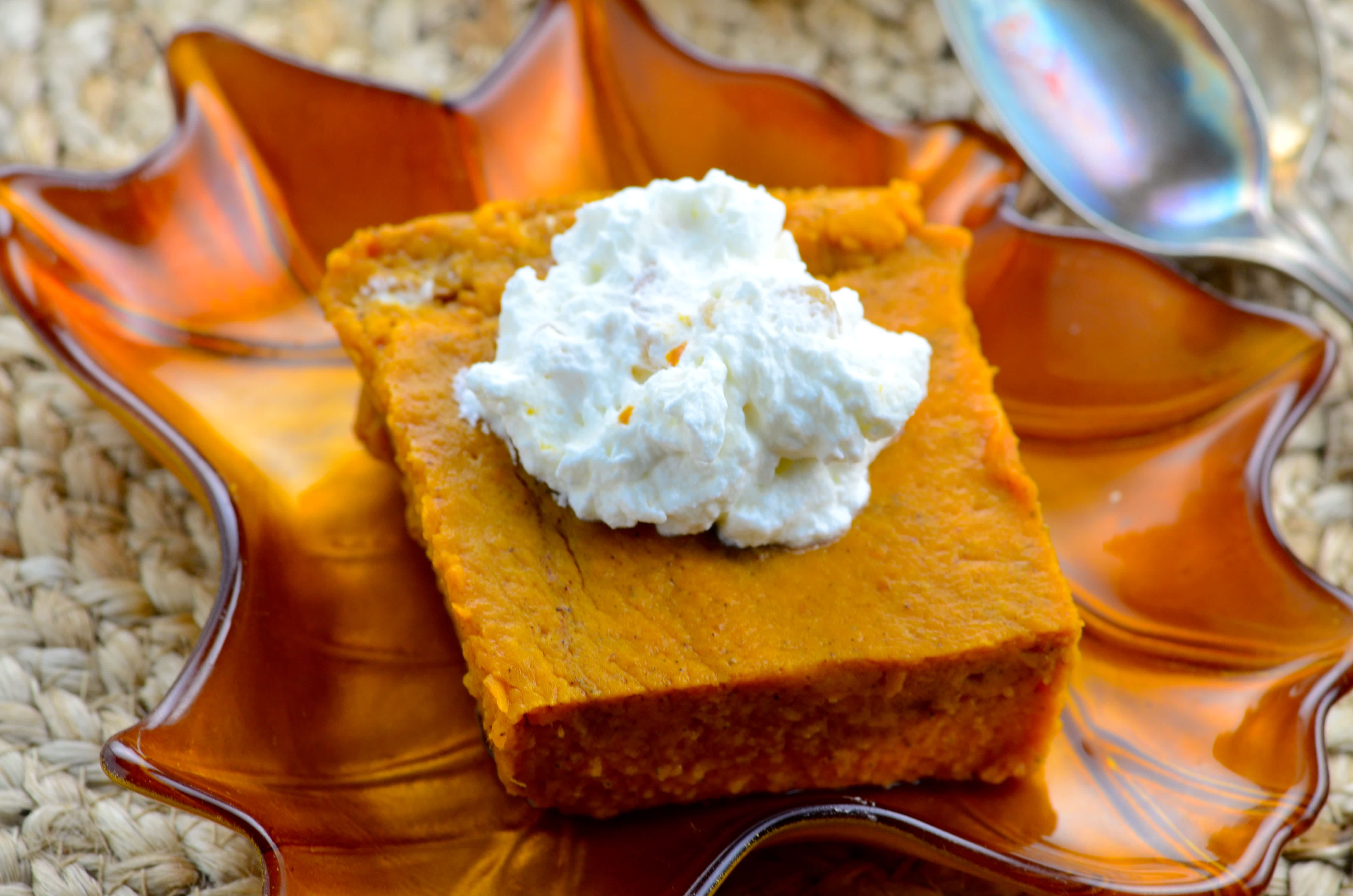 Baked Butternut Squash Pudding Topped With Ginger Whipped Cream Recipe ...
