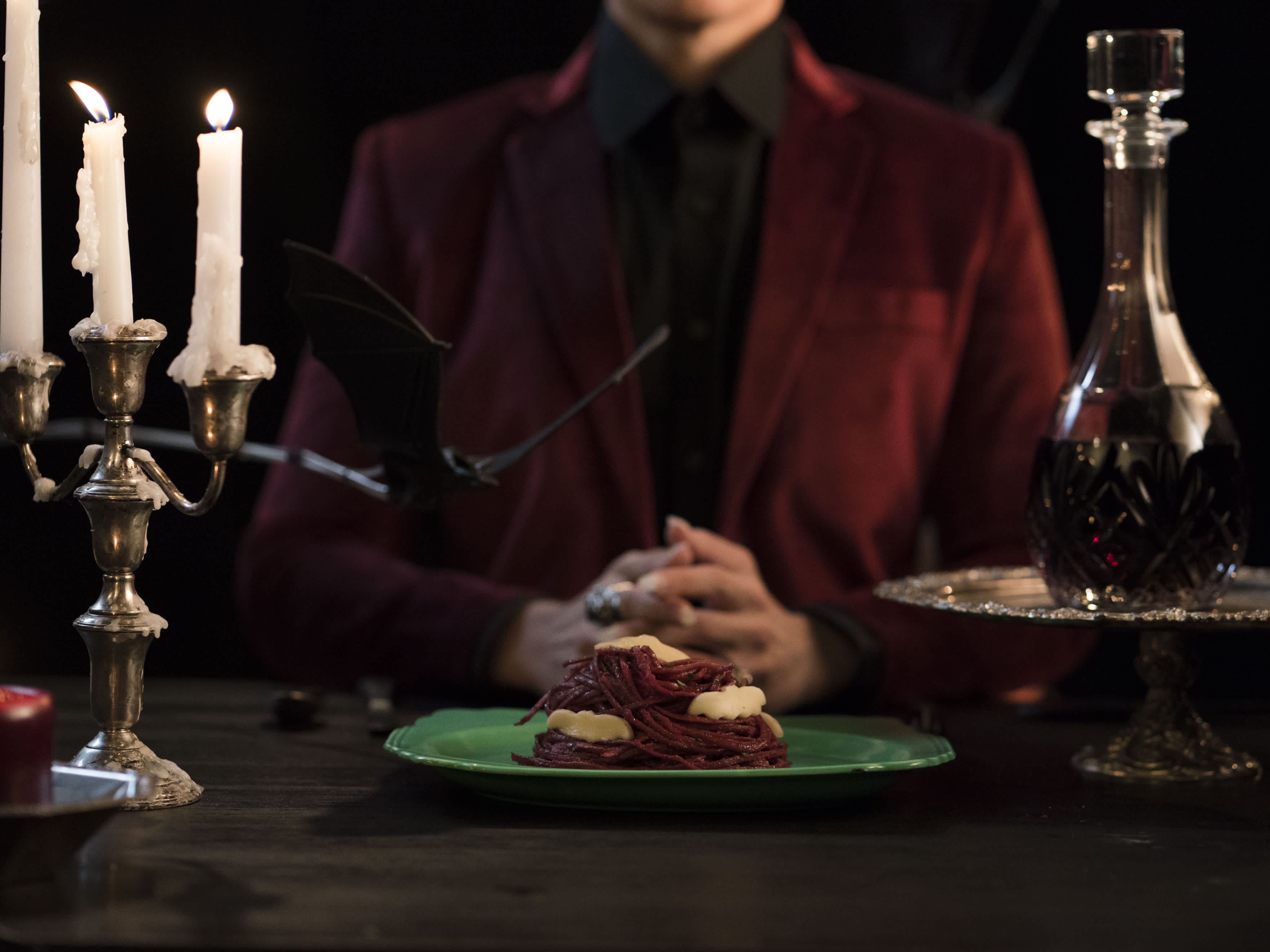 Bloody Red Wine Pasta With Mozzarella Bats Recipe - Food.com
