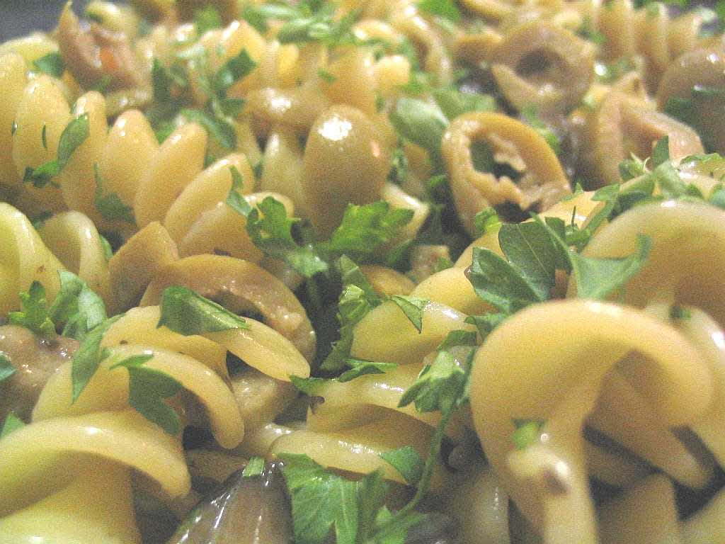 Pasta With Mushroom Garlic Sauce And Olives Recipe - Food.com