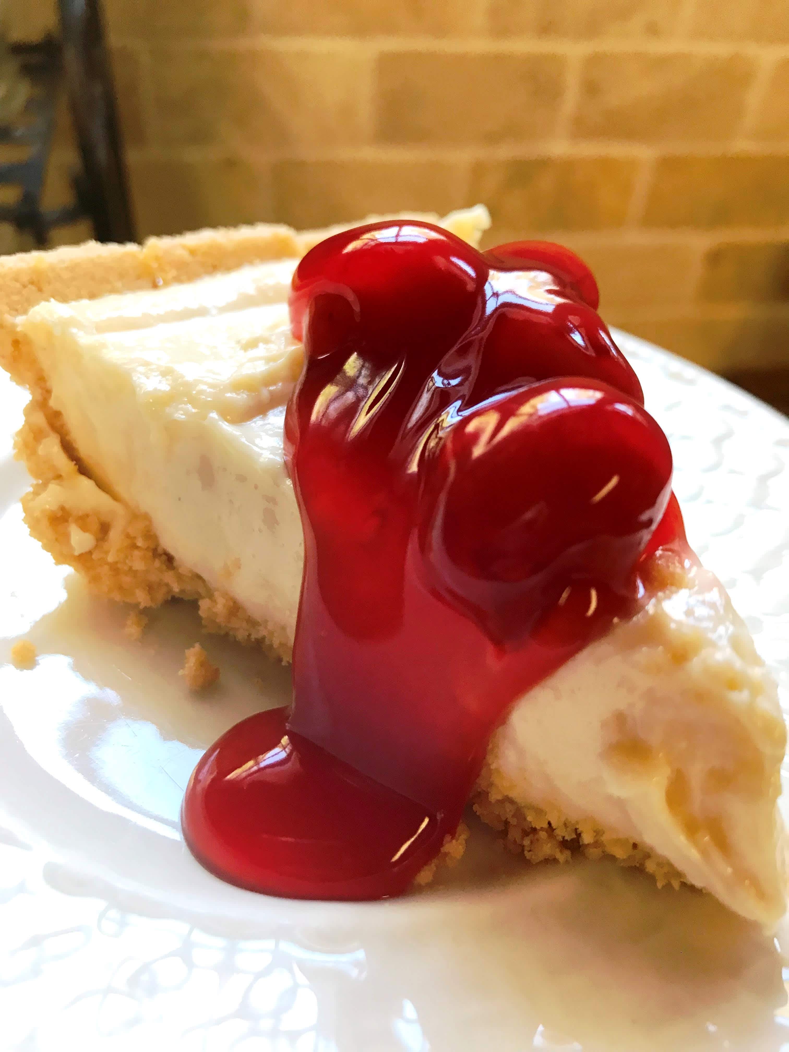 cherry cheesecake slice