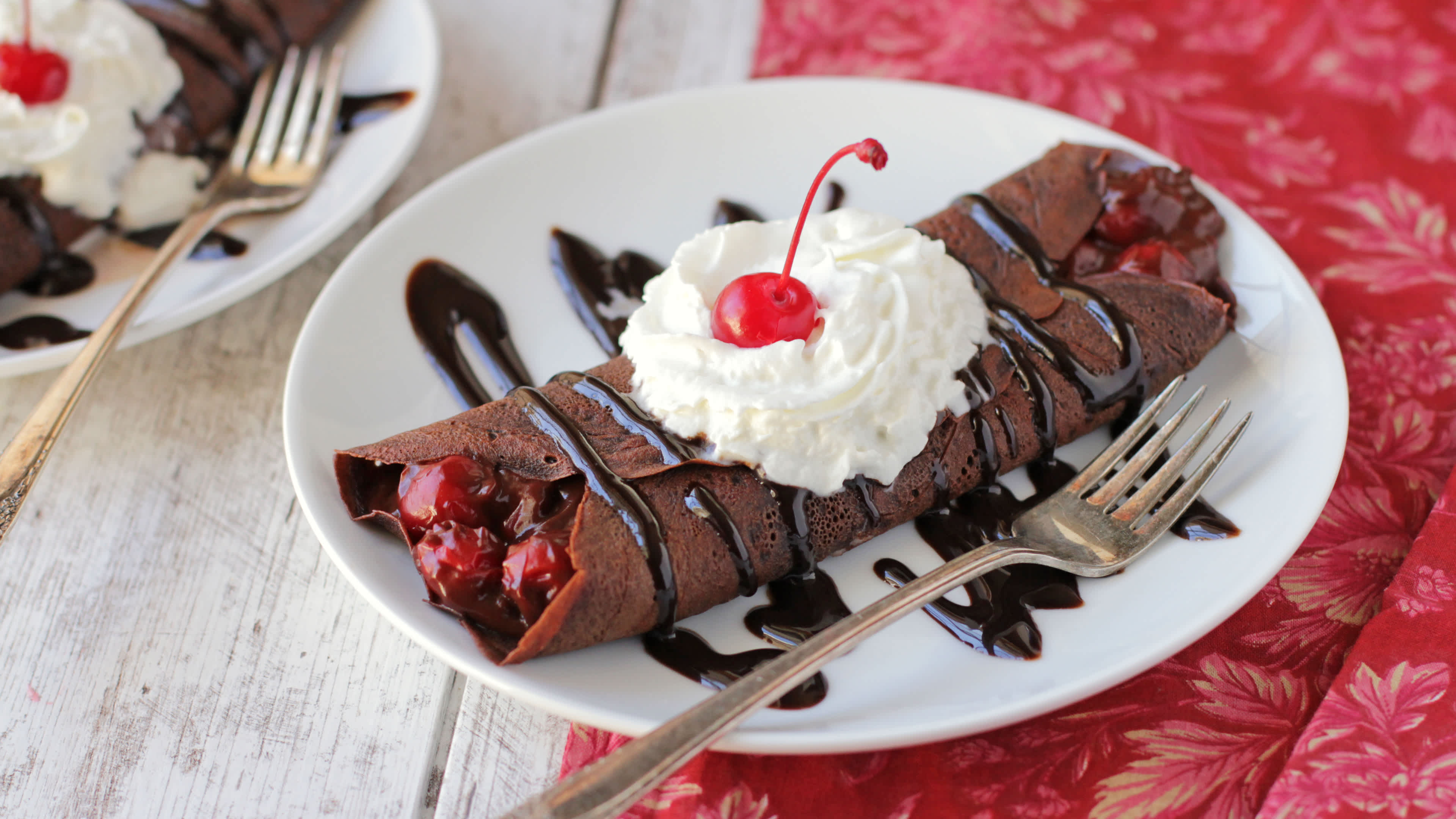 Chocolate Cherry Crepes Recipe
