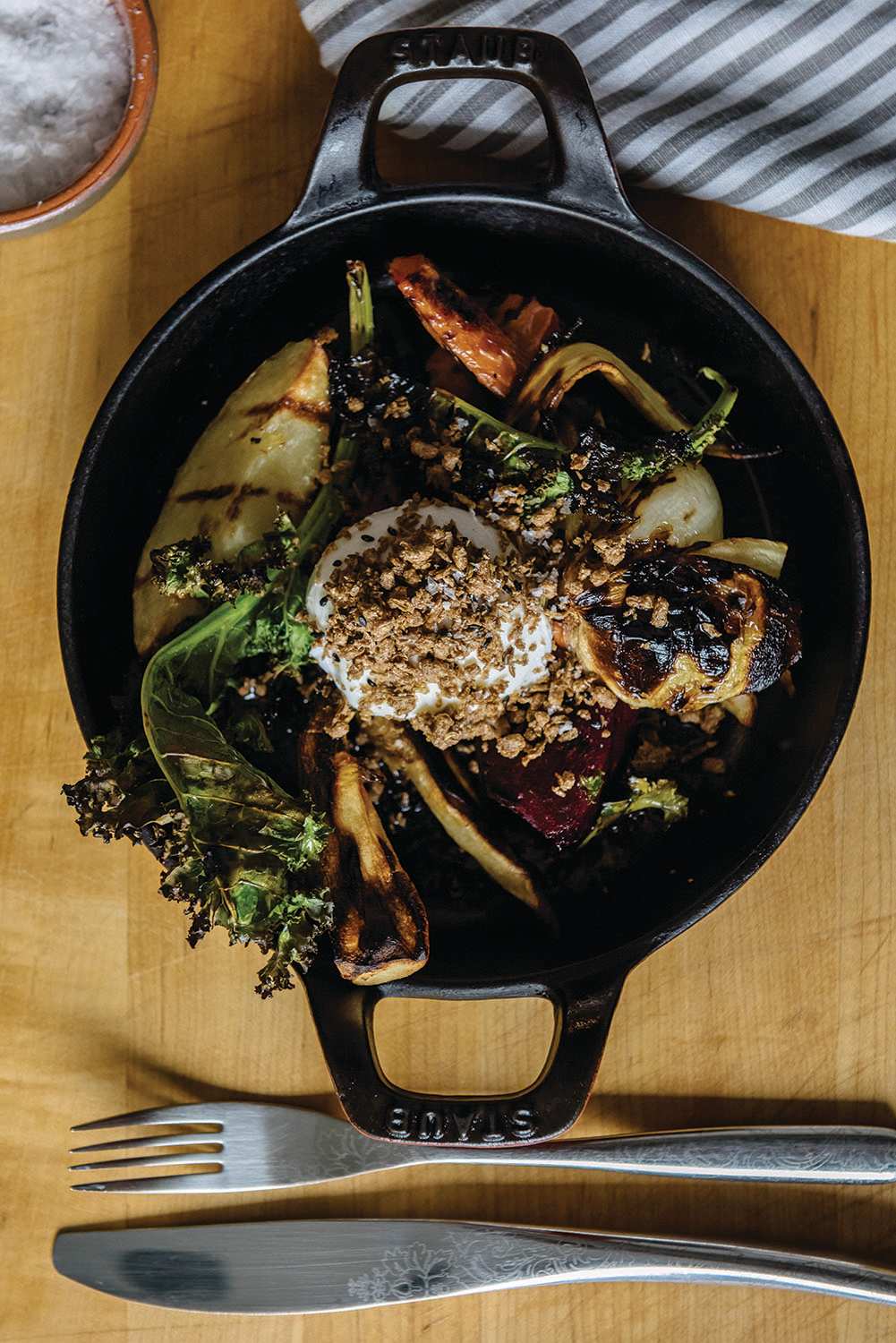Grilled Root Vegetable Breakfast Hash With Crunchy Poached Egg Recipe ...