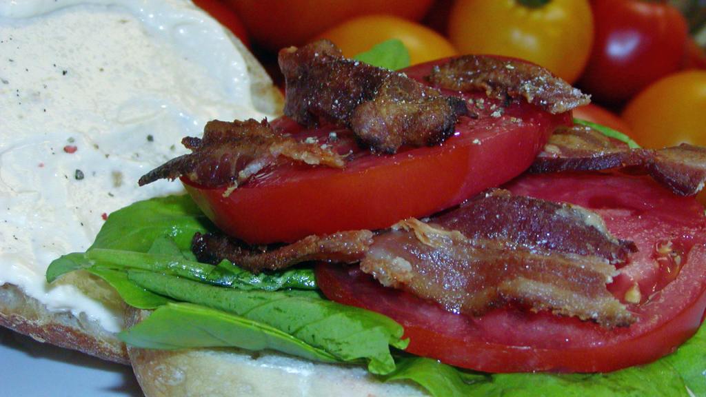 BLT With Smoked Bacon, Beefsteak Tomato, Arugula and Lemon Aioli Recipe ...