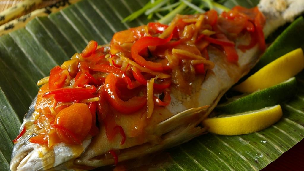 Chinese New Year Whole Fish With Sweet and Sour Vegetables Recipe ...