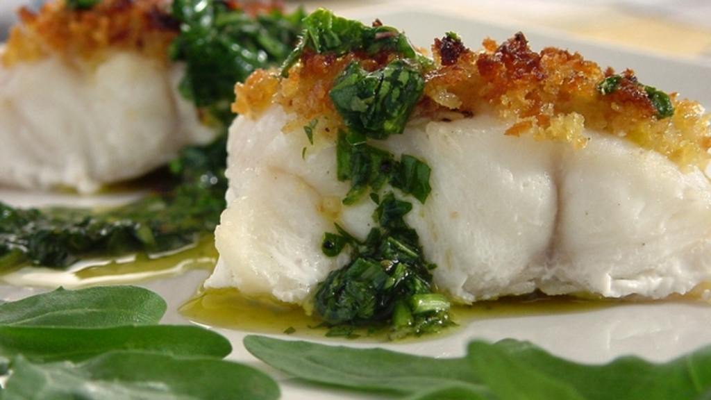 Roasted Halibut With Fresh Herb Sauce Recipe - Food.com
