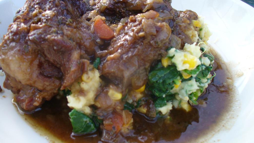 Smothered Oxtails over Spinach and Sweet Corn Mash Recipe - Food.com