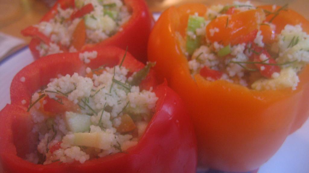 Summery Stuffed Red & Yellow Bell Peppers Recipe - Food.com