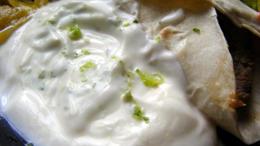Lime Crema for Chili, Tacos, Fajitas and More Recipe - Food.com