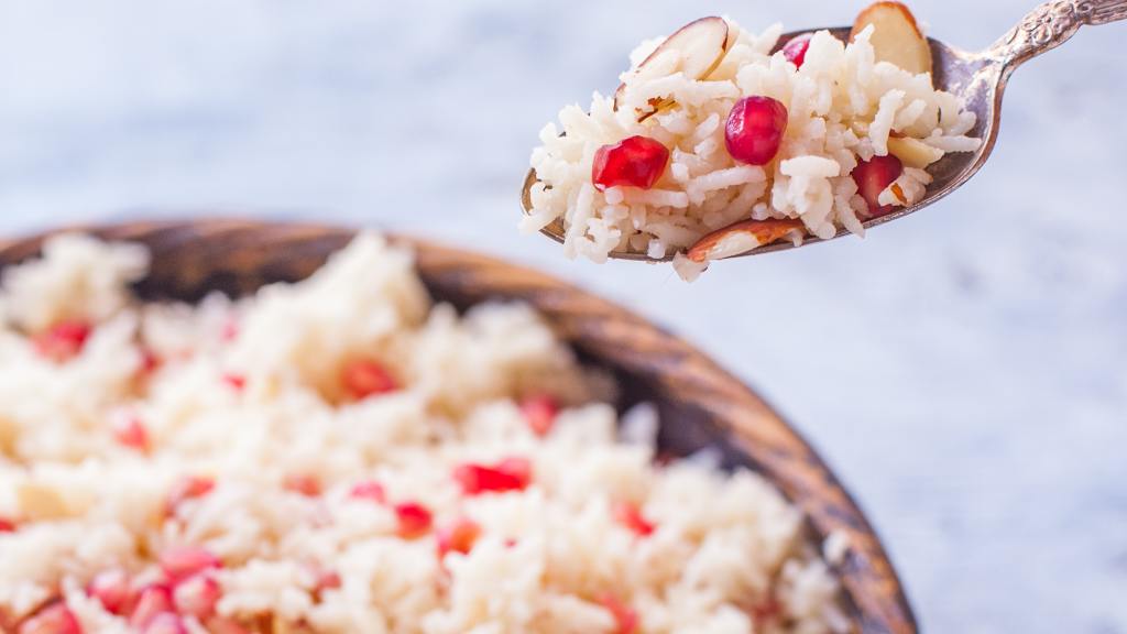 Pomegranate and Almond Rice Recipe - Food.com