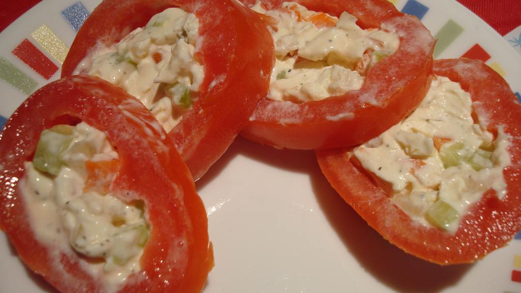 Roma Tomato Rings Stuffed With Cream Cheese Recipe - Food.com