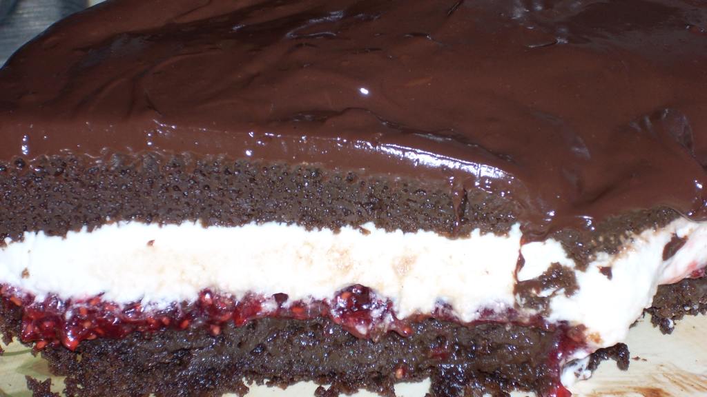 Fudgy Chocolate Layer Cake With Raspberry Chambord Whipped Cream Recipe ...