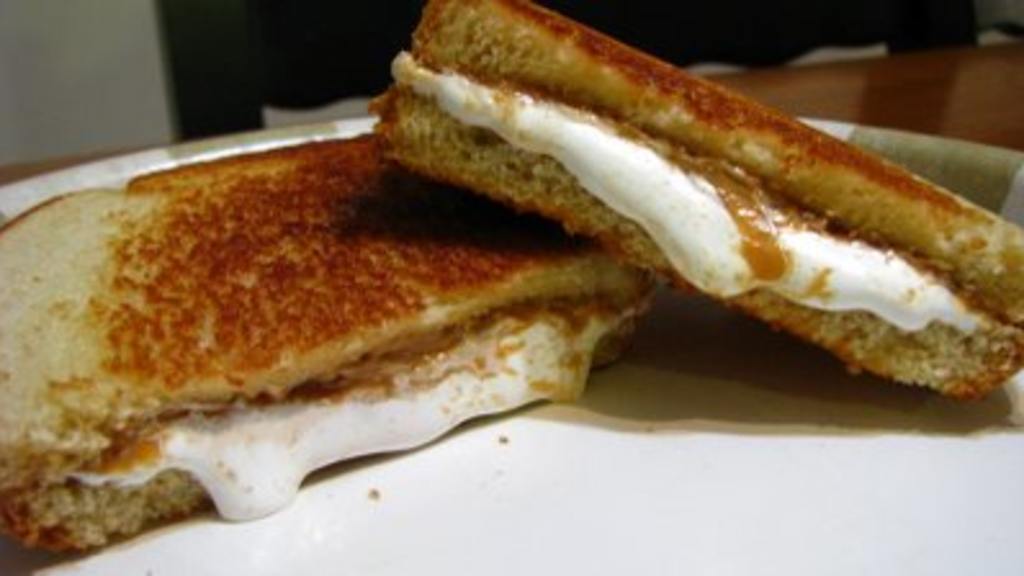 Fluffernutter (Peanut Butter, Nutella, Marshmallow) Sandwich Recipe ...