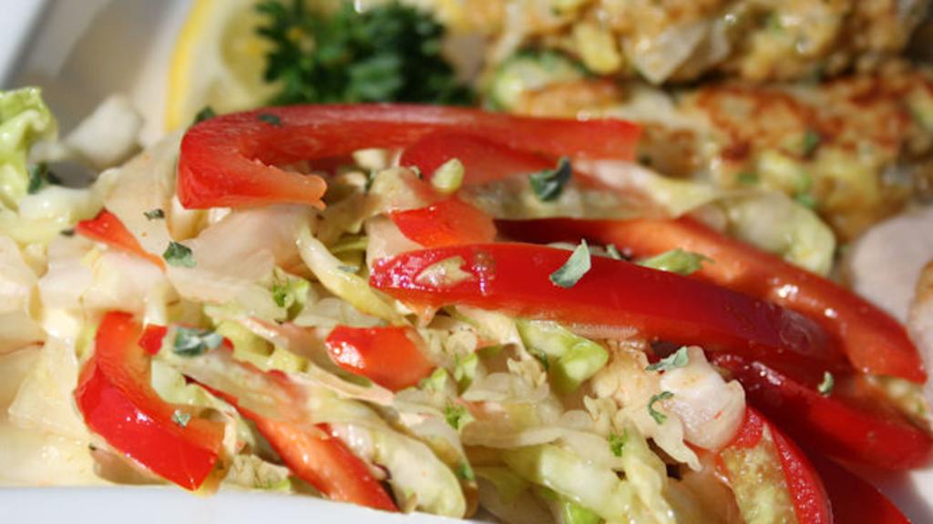 Cabbage and Red Pepper Salad With Lime-Cumin Vinaigrette Recipe - Food.com