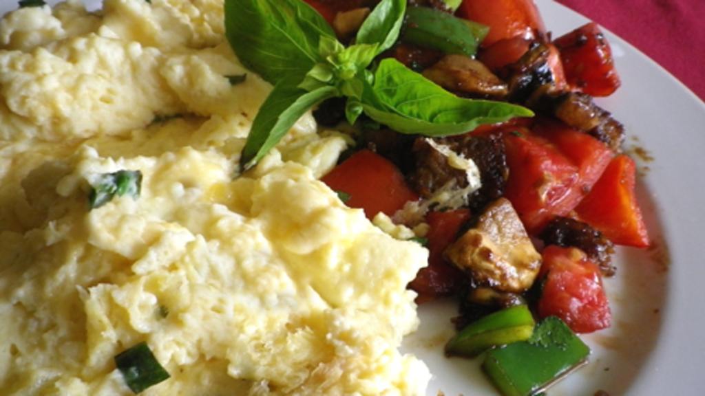 Creamy Cheesy Scrambled Eggs With Basil Recipe - Food.com