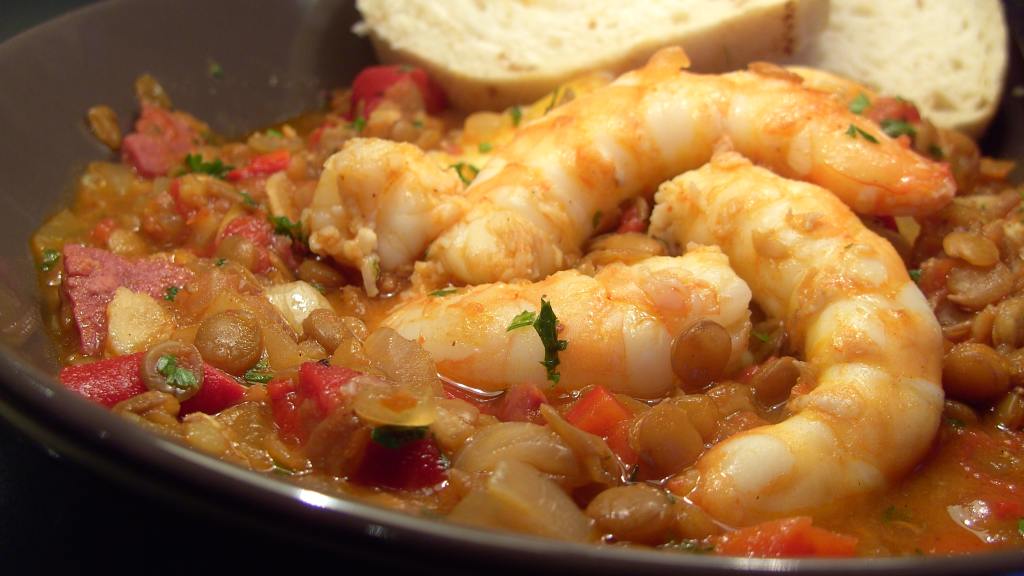 Spanish Prawns With Spicy Lentils Recipe - Food.com