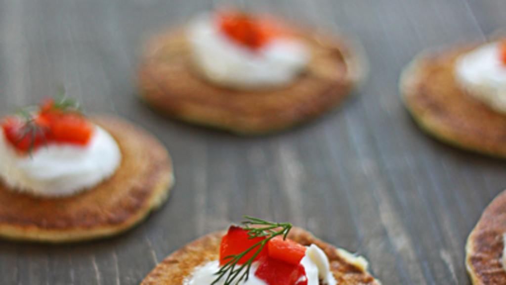 Green Onion Blinis With Red Pepper Relish and Goat Cheese Recipe - Food.com