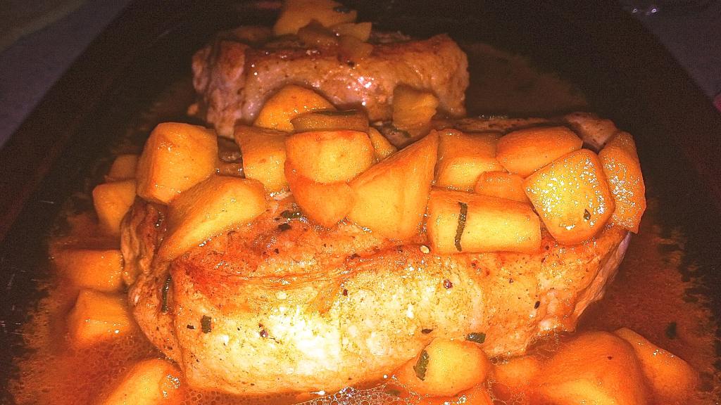 Roasted Heritage Berkshire Pork Chops With Apple Pan Sauce Recipe ...