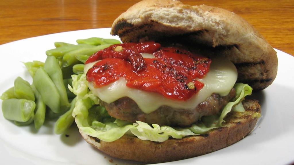 Turkey Burgers With Mozzarella and Roasted Peppers Recipe - Food.com