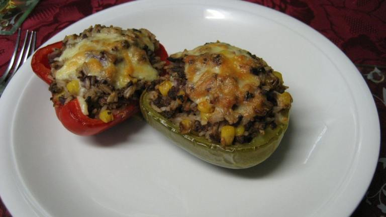 Spicy Tri-Color Vegetarian Stuffed Bell Peppers Recipe - Food.com