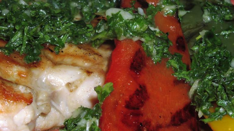 Grilled Chicken and Tri-Color Peppers With Chimichurri Sauce - W Recipe ...