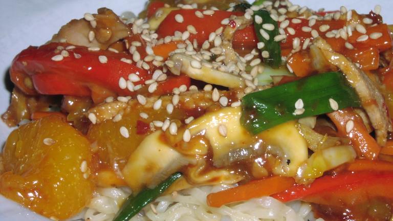 Mandarin Pork Stir-Fry With Sesame Noodles Recipe - Food.com