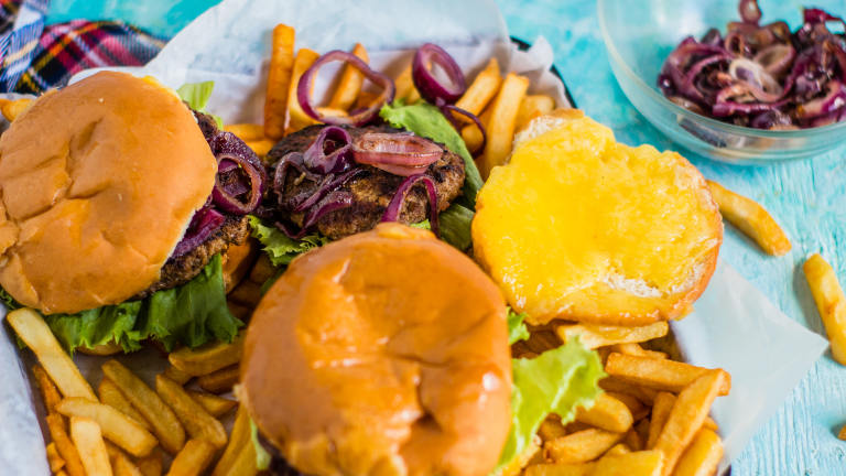 Bison Burgers With Cabernet Onions and Wisconsin Cheddar Recipe - Food.com