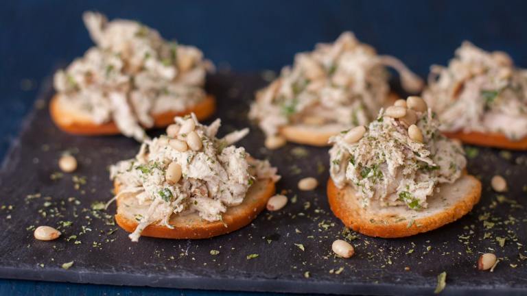 Chicken Tahini Salad With Pine Nuts on Mini Pita Rounds Recipe - Food.com