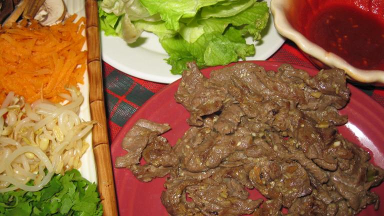 Bulgogi "fire Meat" With Leafy Green Vegetables and Sw Recipe - Food.com