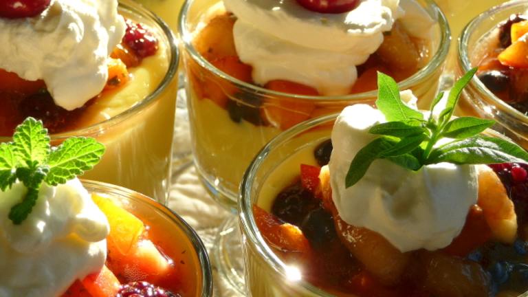 Fresh Fruit and Warm Vanilla Pudding Custard Parfaits Recipe - Food.com