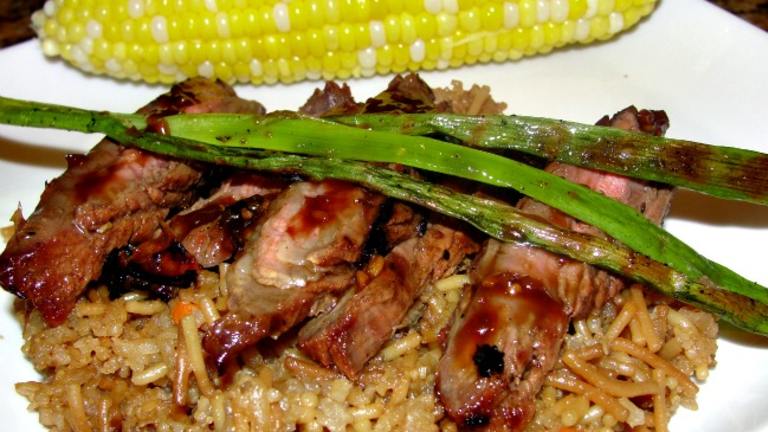 Korean-Style Marinated Skirt Steak With Grilled Scallions Recipe - Food.com