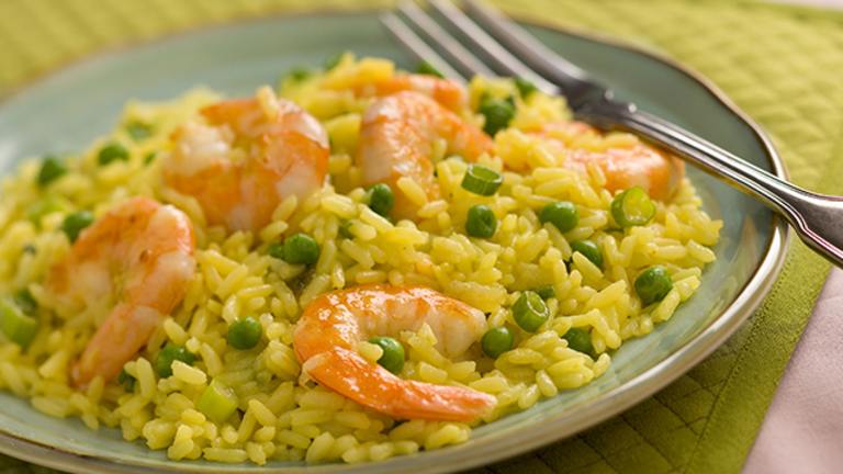 Seared Shrimp, Peas and Yellow Rice Recipe - Food.com