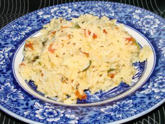 Basmati Rice Pilaf With Zucchini, Roasted Red Peppers & Par Recipe ...