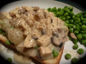 Creamed Chicken With Mushrooms and Peas on Toast Recipe - Food.com