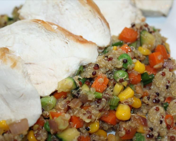 Quinoa With Veggies and Grilled Chicken Breast Recipe - Food.com