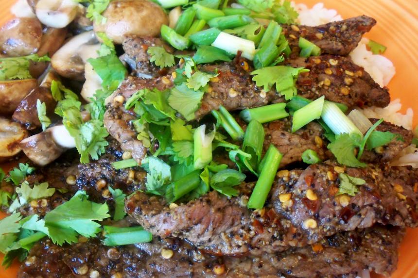 Spiced Beef Stir Fry With Scallions and Cilantro Recipe - Food.com