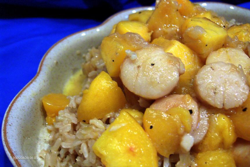 Sauteed Sea Scallops With Caramelized Peaches Recipe - Food.com