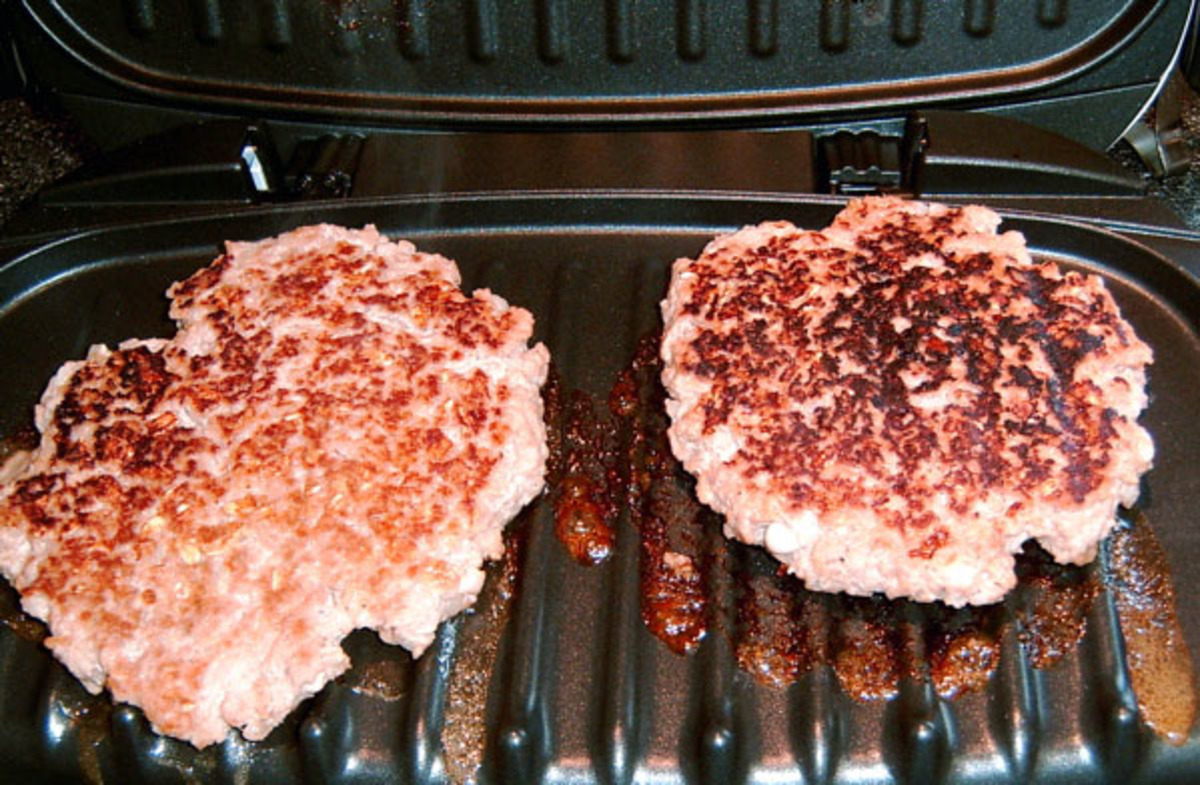 how to cook burgers on george foreman grill