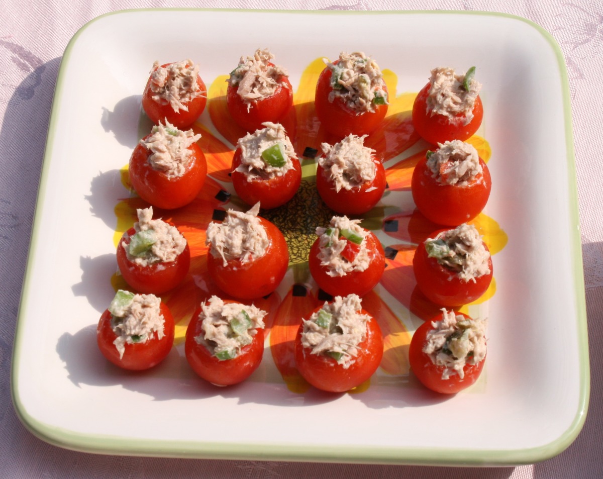 filled cherry tomatoes