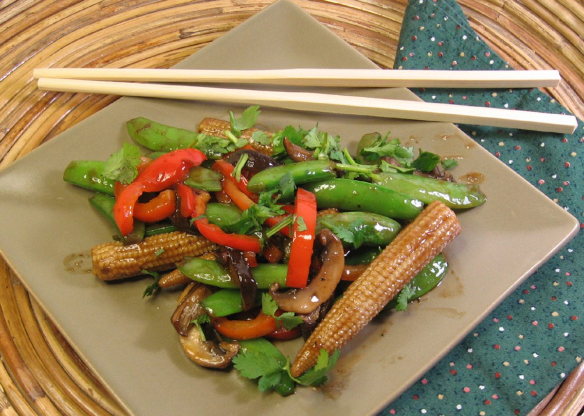 how to cook baby corn and sugar snap peas