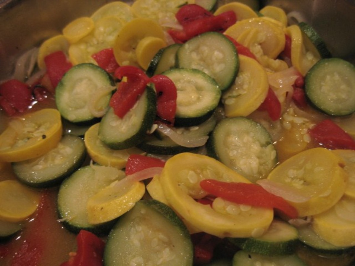 Sauteed Yellow Squash, Zucchini and Roasted Red Peppers Recipe - Food.com