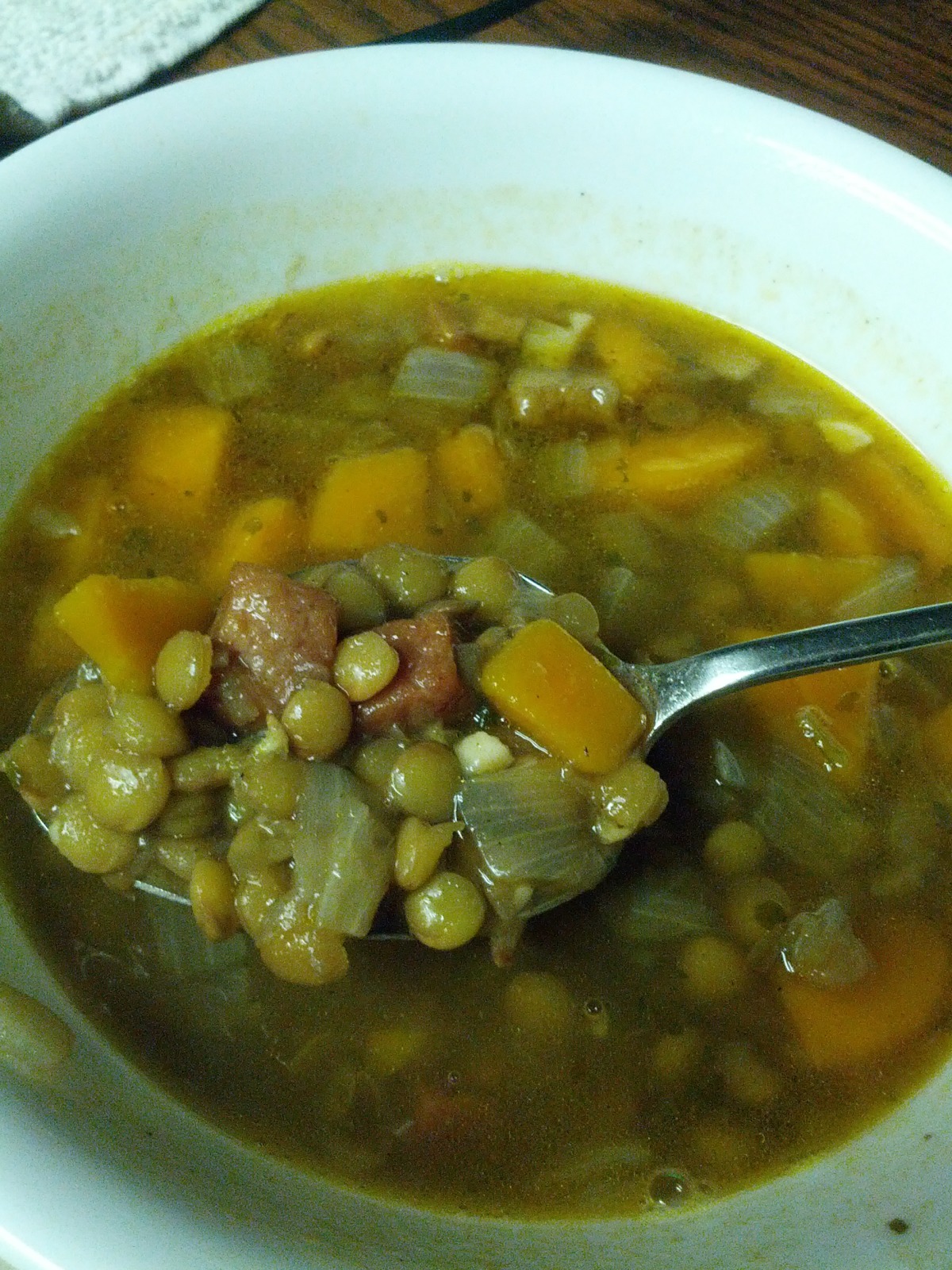 how to make lentil soup with pork