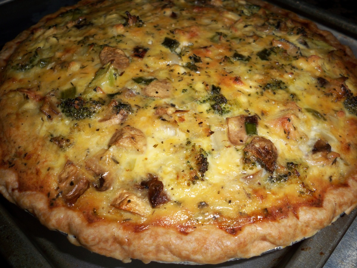 how to make broccoli mushroom quiche