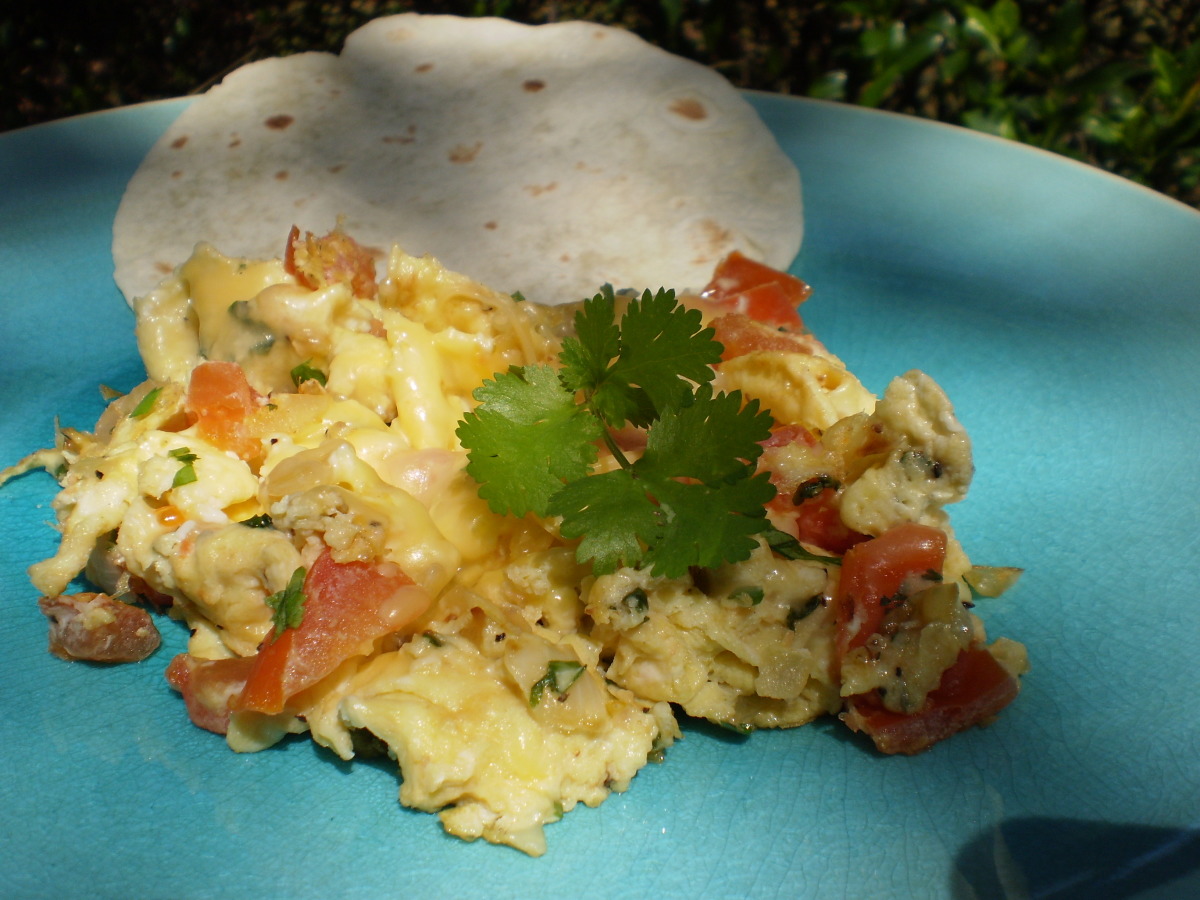 Scrambled Eggs With Tomato, Cheddar and Cilantro Recipe - Food.com