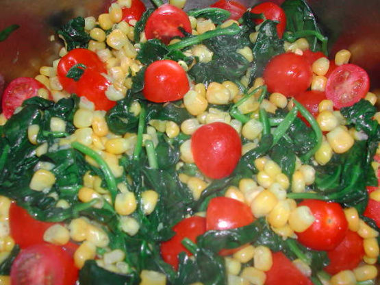 Spinach With Corn And Tomatoes Recipe - Genius Kitchen