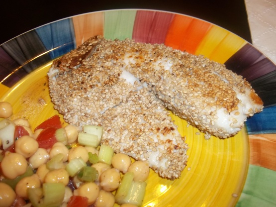 Sesame-Crusted Fish Recipe - Genius Kitchen