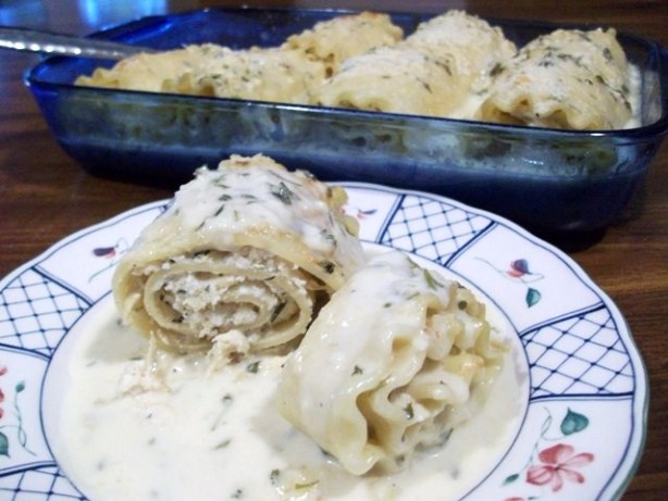 Chicken And Cheese Rotolo With Many Cloves Garlic Sauce Recipe ...