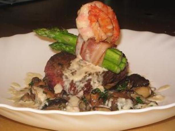 Ostrich Steaks With Prawns And A Roasted Garlic Sauce Recipe - Food.com